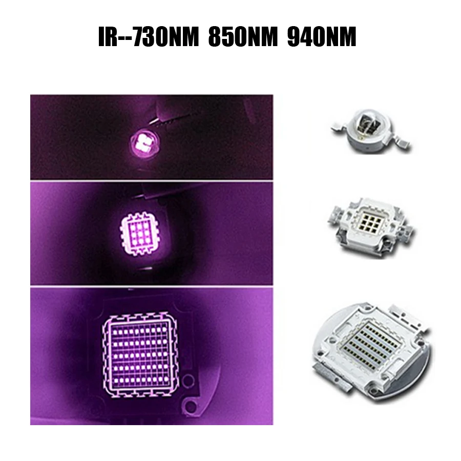 Infrared High Power Led 500nm 680nm 730nm 760nm 810 850nm 940nm 1050nm ...
