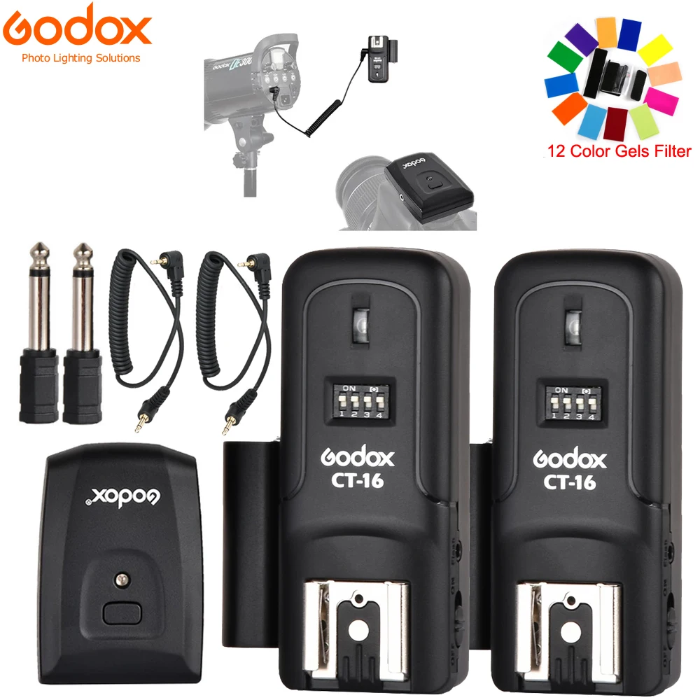 Godox disparador de Flash inalámbrico, 16 canales, transmisor + 2x ...