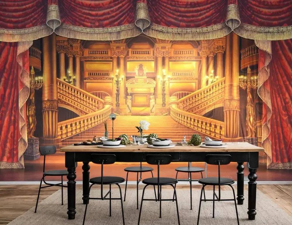 Custom-3d-Mural-Wallpaper-Modern-Stair-stage-wallpapers-for-living-room ...