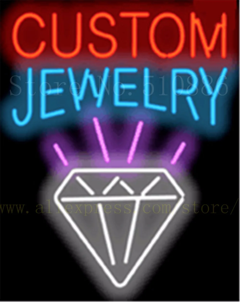 Letrero de neón para joyería personalizada, luz de cristal REAL para ...