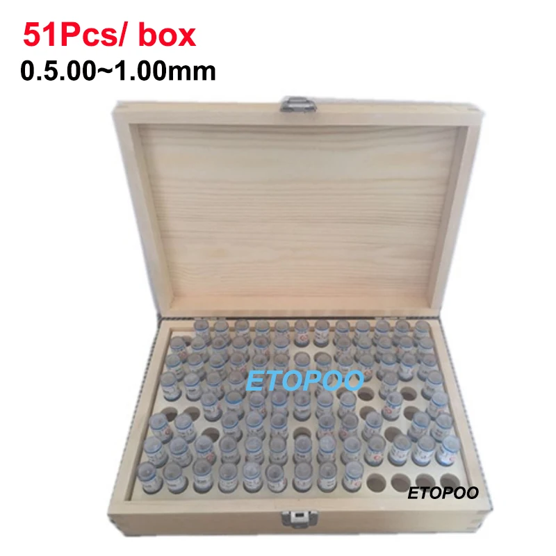 51Pcs/box 0.5.00~1.00mm step 0.01mm Steel Pin Gauge Pin Gage Pin ...
