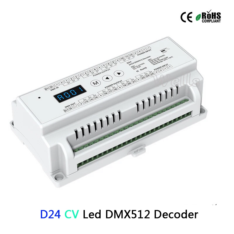 24 Channel CV Led DMX512 Decoder D24;DC5-24V input;3A*24CH PWM output ...