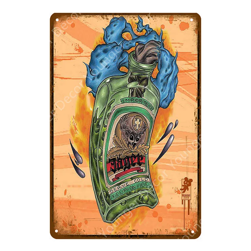 Jagermeister Deer Head Metal Poster Jager Bombs Wine Plate Vintage Wall ...
