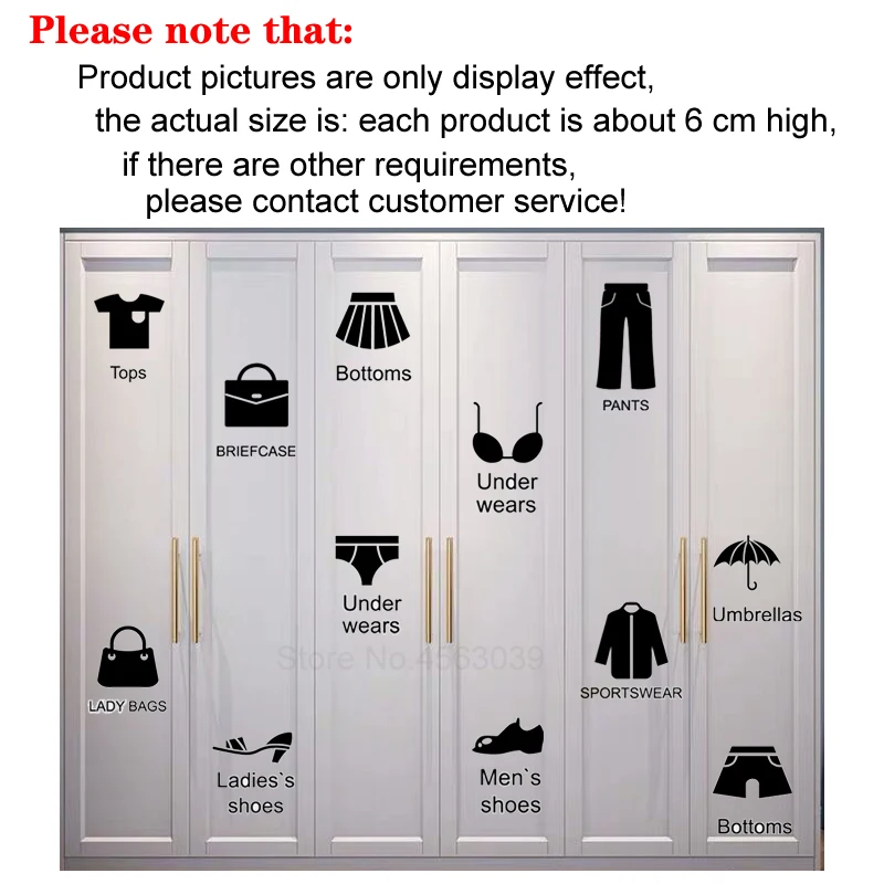 Closet label Classification Label on compartments drawer decals ...