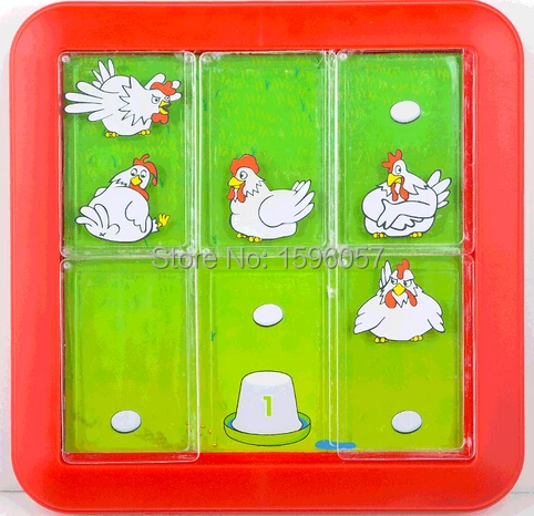 Plastic Slide Hen Find Egg Logic IQ Maze Puzzle Board Game Educational ...