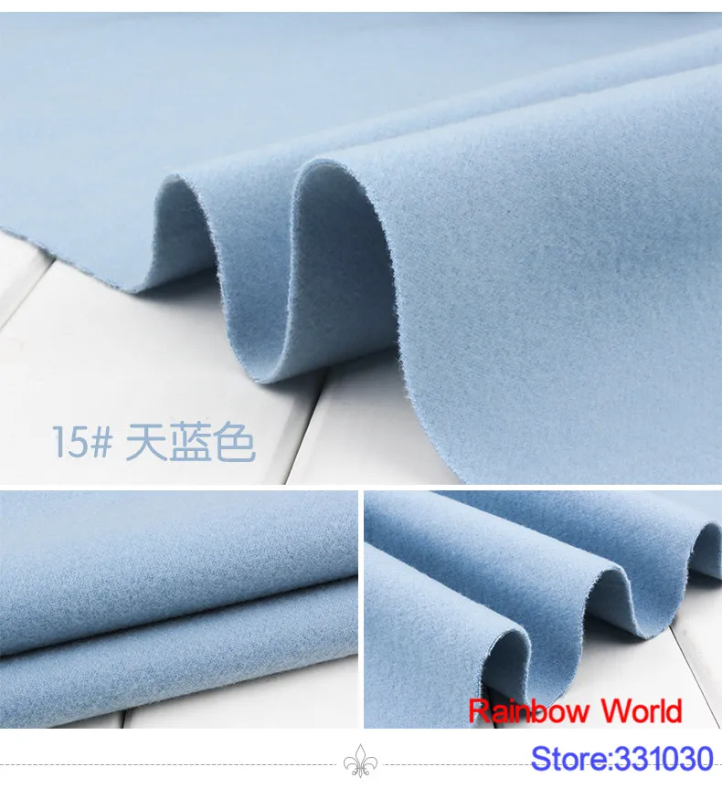 15# sky blue 1 meter double brushed middle thick cloth fabric for DIY ...