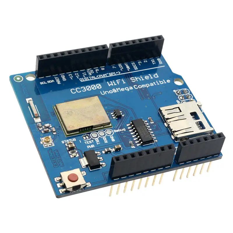 Cc3000 Wifi Shield For Arduino R3 With Sd Card Supports For Mega 2560 With Anti Static Bag In