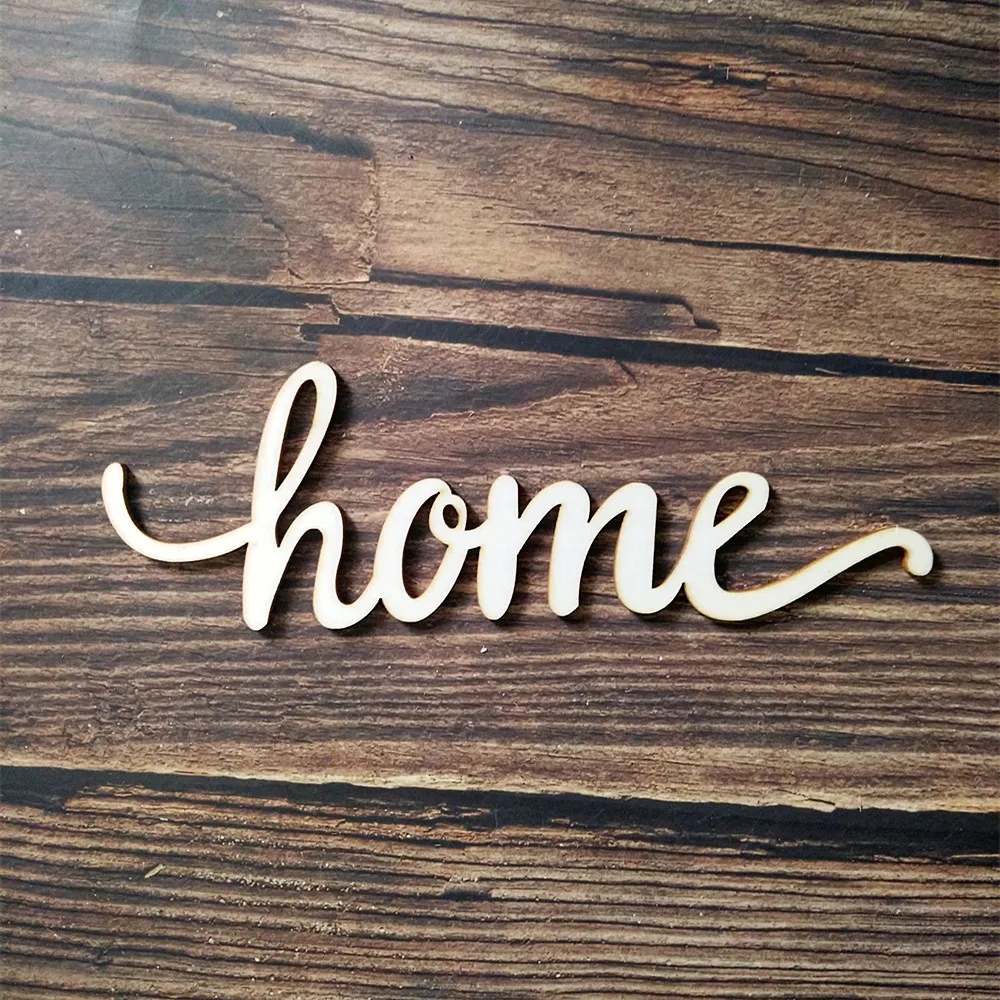 Welcome Script Word Wood Sign Wooden Words Sign Art Rustic Cursive Word ...