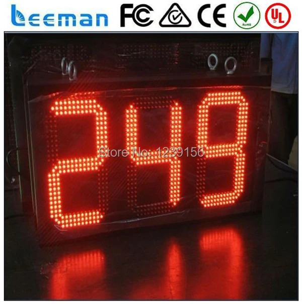 big outdoor waterproof red led counter clock, muti functional digital ...