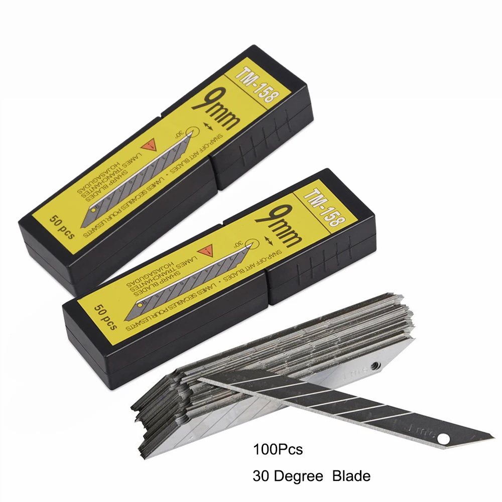 EHDIS 100pcs Carbon Steel Vinyl Cutter Spare Blade 30 Degree Car Wrap ...