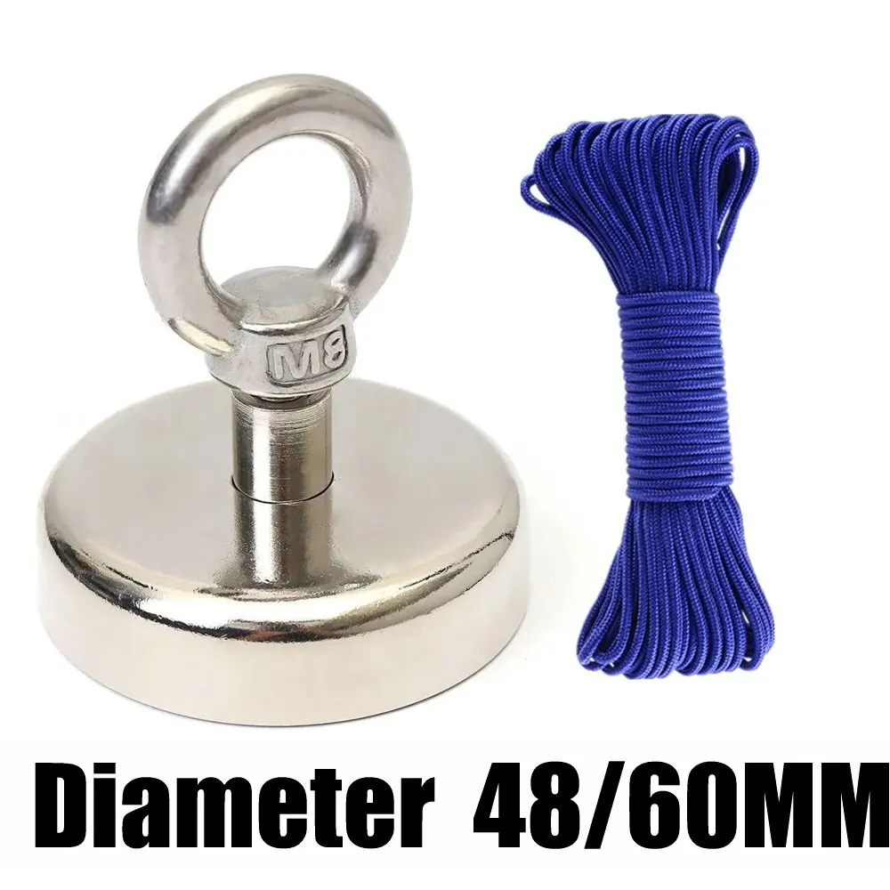Powerful Fishing Magnets Dia.48 60mm Pot Lifting Magnet Pulling Deep ...