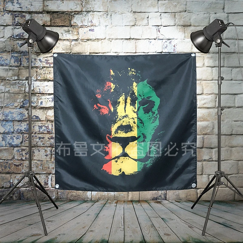 Lion Large Reggae Rock Flag Banners Four Hole Wall Hanging Painting ...
