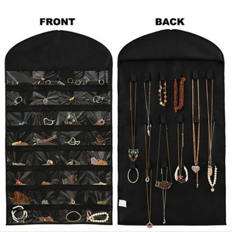 Large Hanging Storage Bag Jewelry Holder Necklace Bracelet Earring Ring ...
