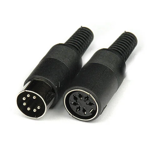 DIN 7 Pin 7 Pole 7P MIDI Data Audio Cable Male and Female Plug Solder ...