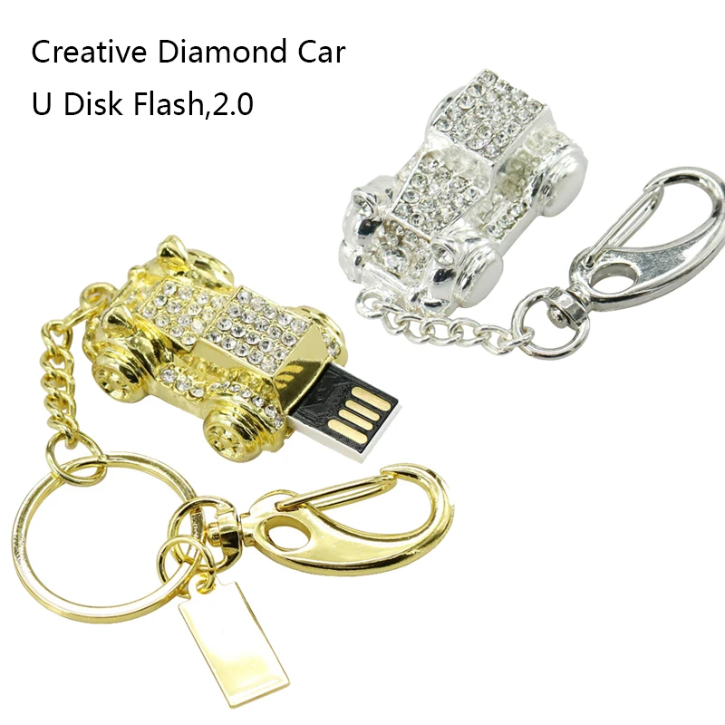 Diamond Car Jewelry Usb Flash Drive Crystal Car Key Chain Pen Drive Usb ...