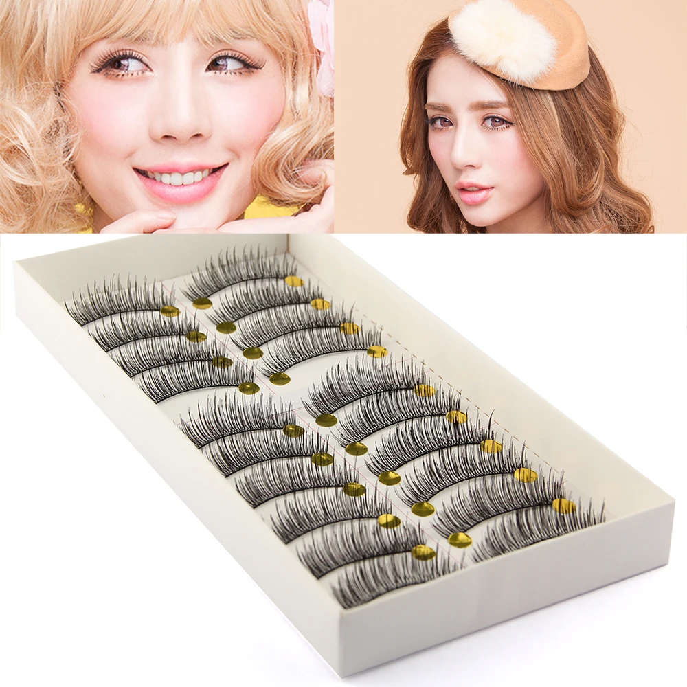 New 10 Pairs Soft & Comfortable Thick Natural Fake False Eyelashes Eye ...