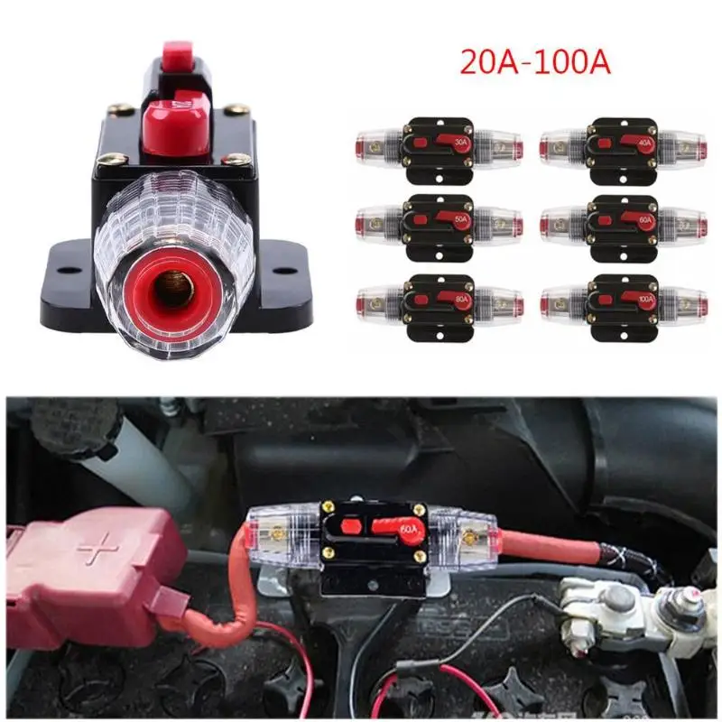 DC 12V 24V Car Audio Inline Circuit Breaker Auto Reset Fuse Holder ...