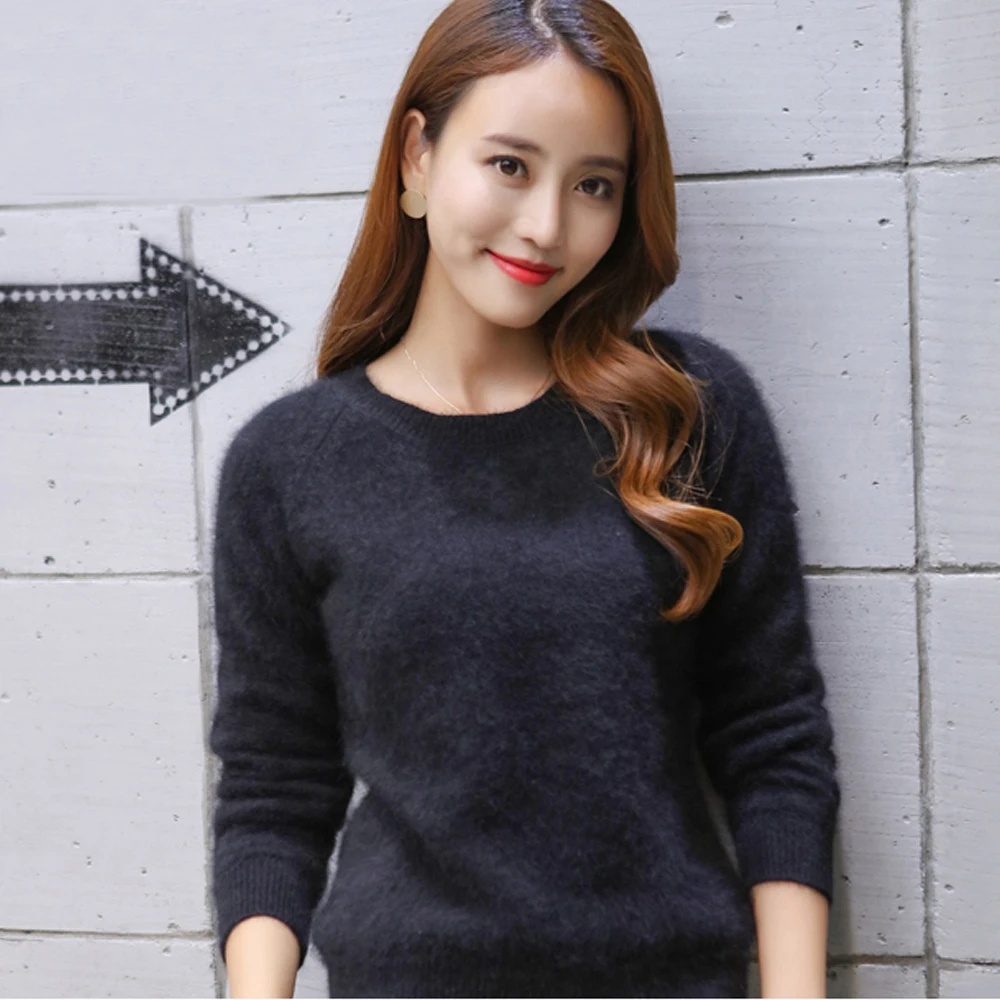 2021 Top Fashion Natural Mink Cashmere Sweater Classical Pullovers for female new autumn winter ...