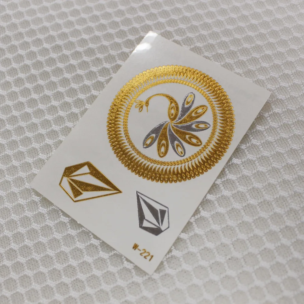 W221 Wholesale metallic foil skin safe temporary tattoo sticker|tattoo ...