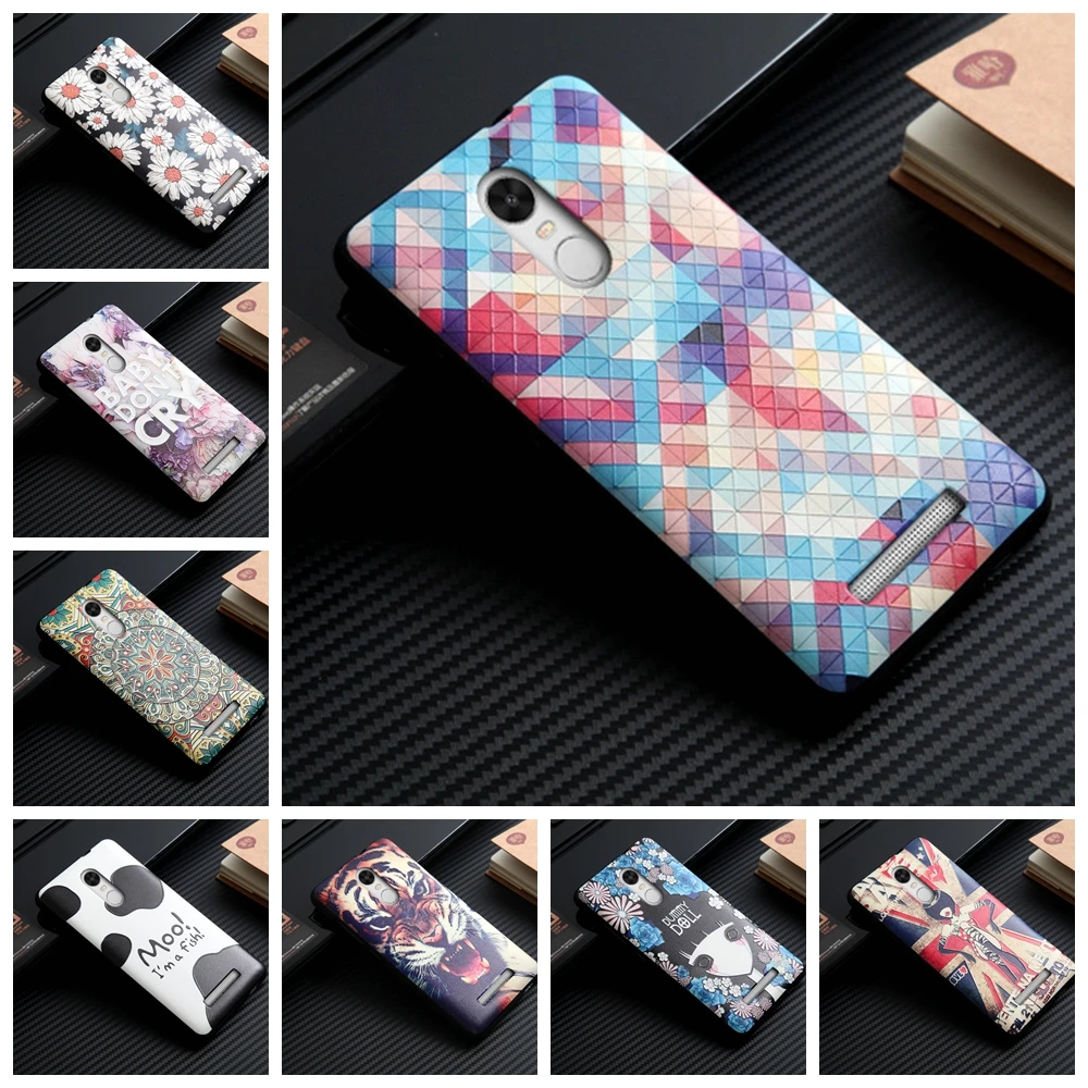 for Xiaomi Redmi Note 3 Pro Case 3D Relief Printing Back Silicone Cover ...