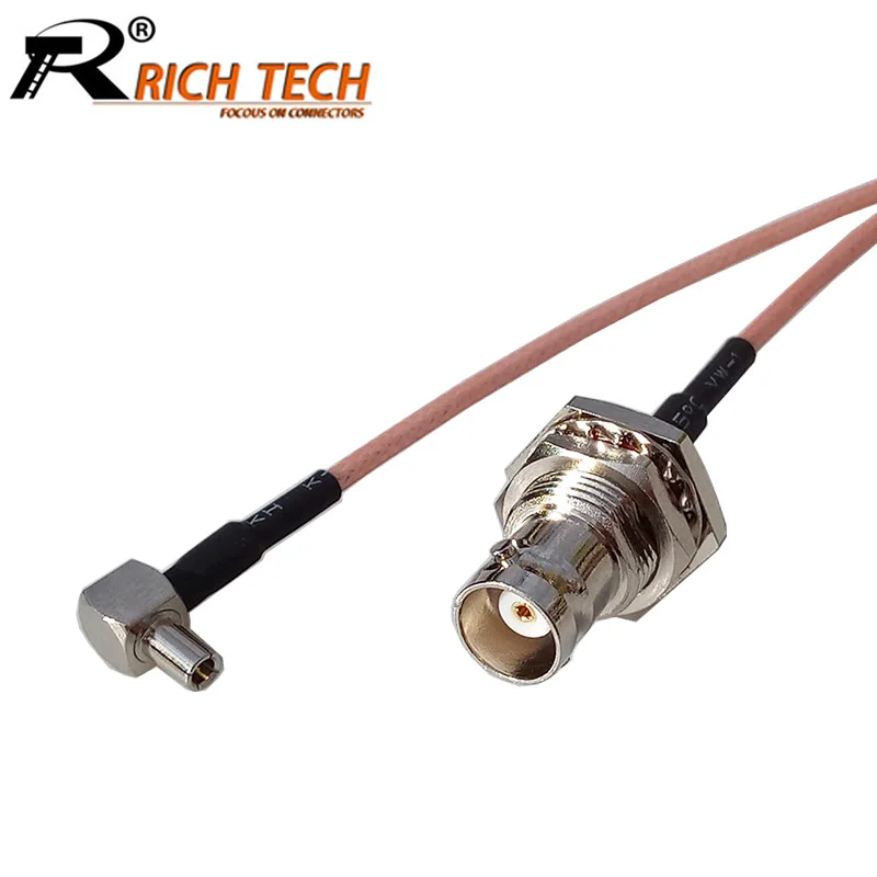 10pcs/lot BNC Female Jack to TS9 Right Angle Male Plug RG316 Pigtail Cable TS9 to BNC Connector ...