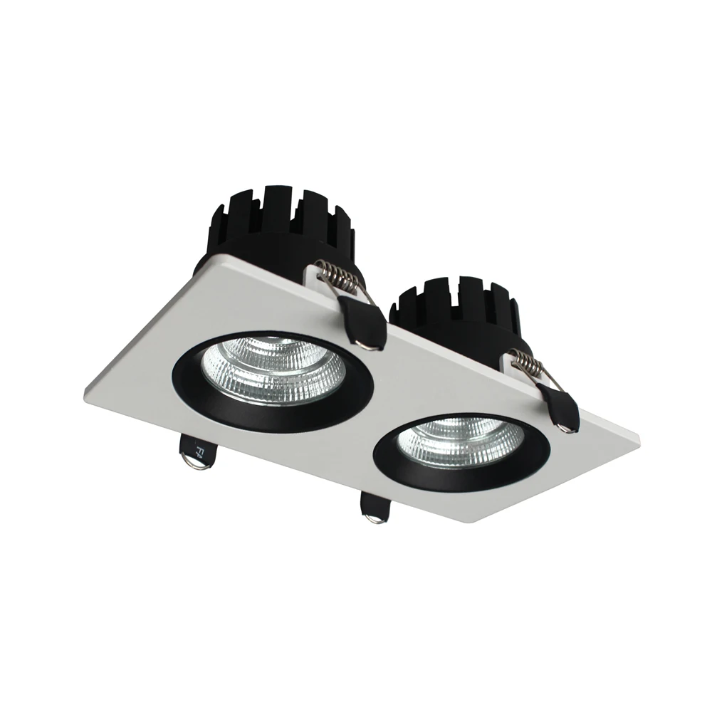 White Finish Twin Adjustable Double Downlight COB 2x9W 2X15W LED ...