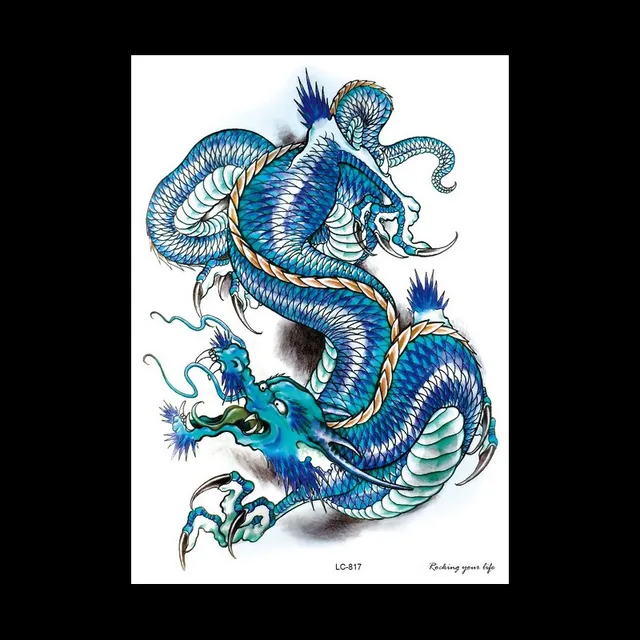 Chinese Blue Dragon Tattoo