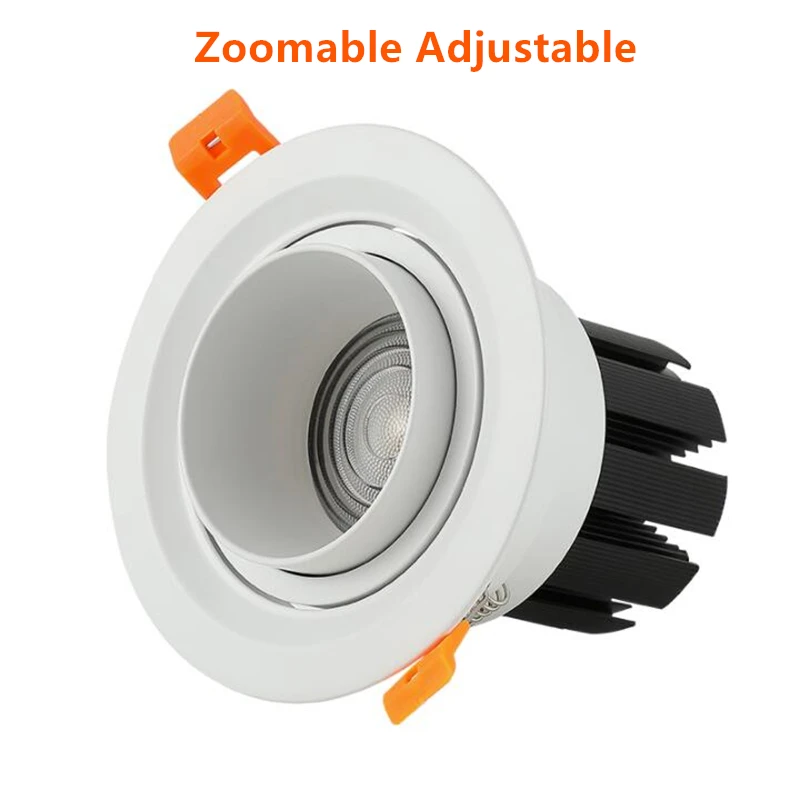 30w Zoom Led Ceiling Lamp Embedded Spotlight Adjustable Angle Focus ...