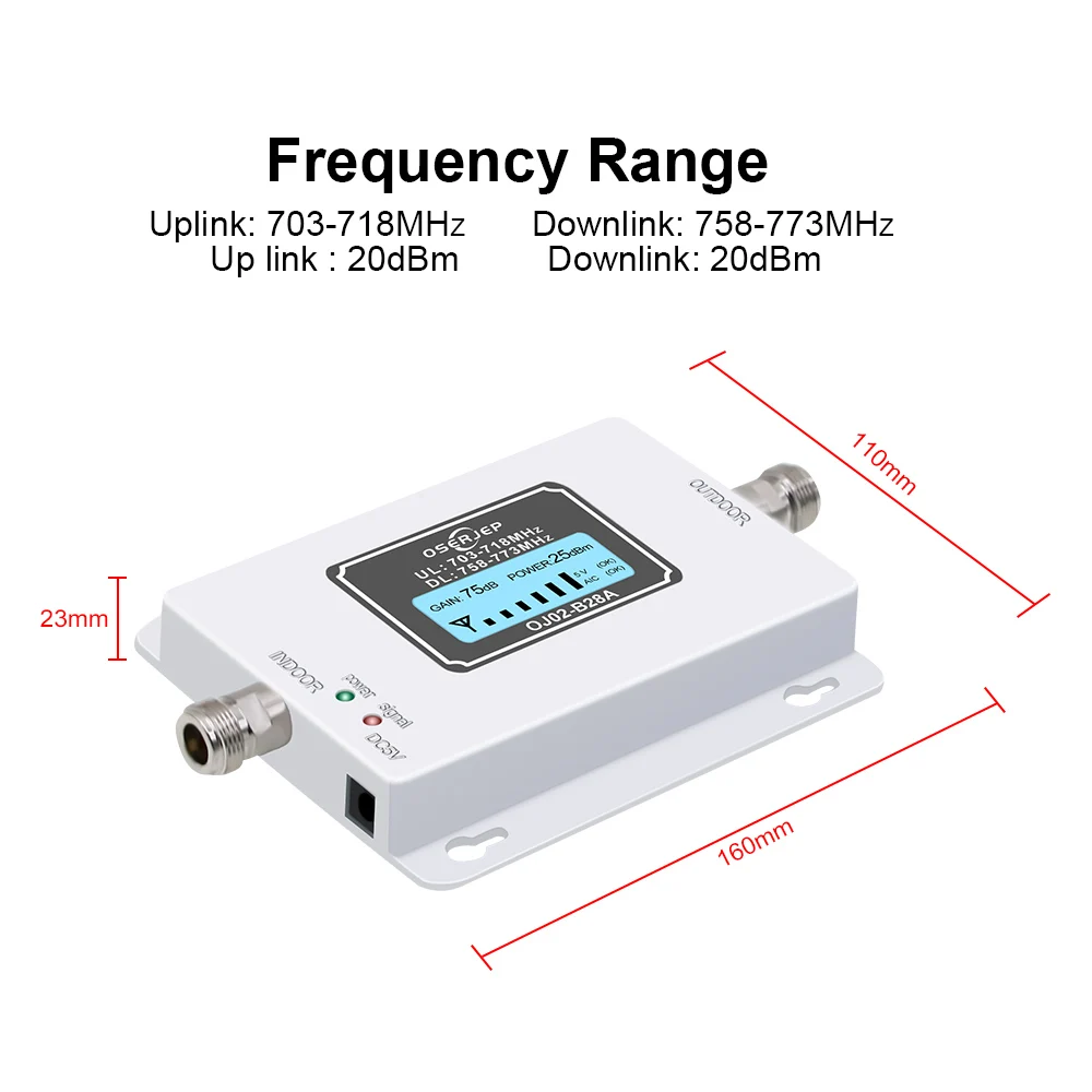 B28A 700mhz LCD Display Powerful Cell Phone Signal Booster 70dB Gain 4G ...
