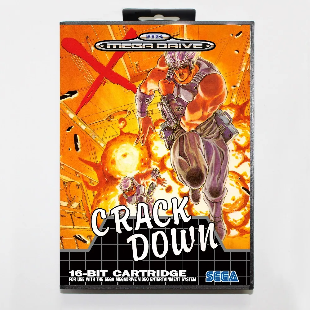 Crackdown 16 Bit Sega Md Game Card With Retail Box For Sega Mega Drive ...