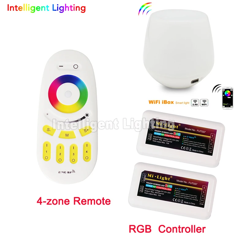 2.4g RF remote + smart wifi box + 2x Mi light RGB led controller|rgb ...