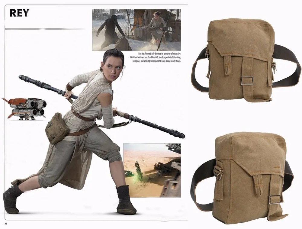 Star Wars Rey Waistbag Brown Canvas Sidebag with PU Belt COSplay Bags ...