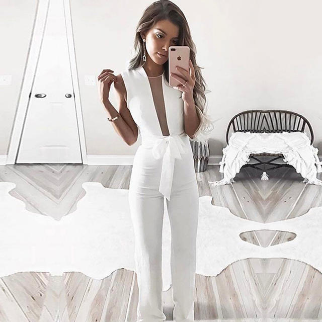 2020 Elegant Blue Sparkling Elastic Jumpsuit Bodycon Suit JKP3903 ...