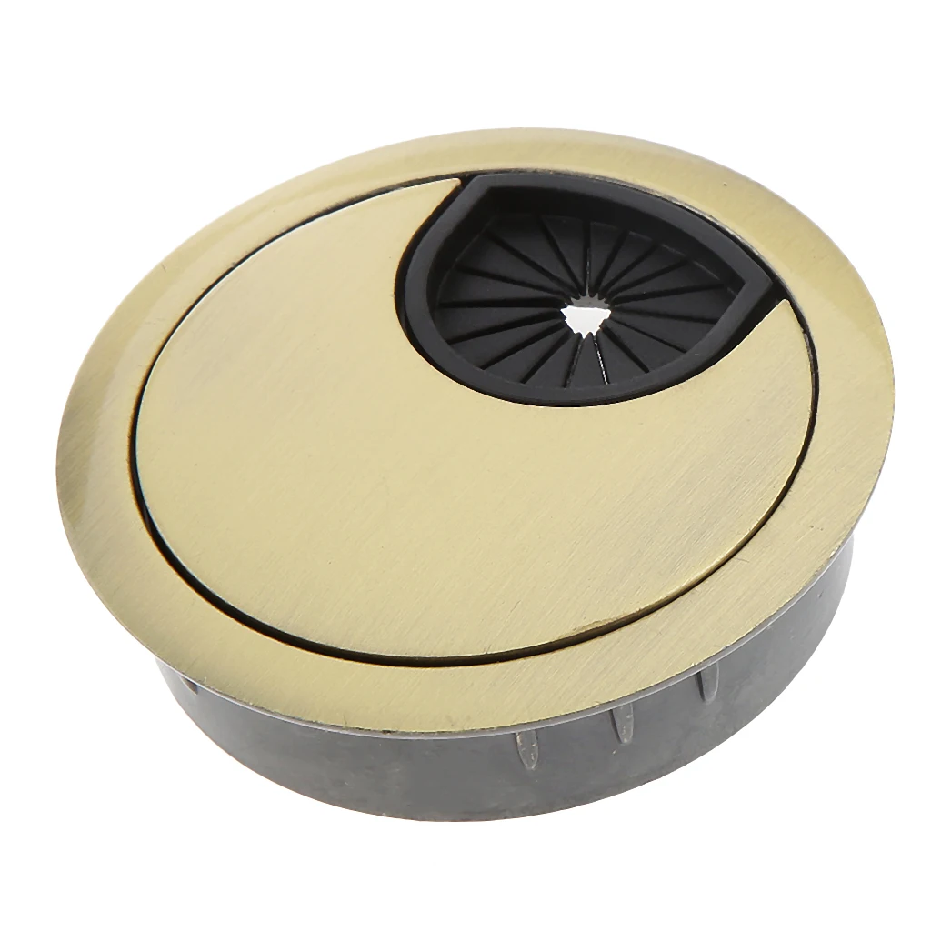 Low Price Desk Table Metal Grommet Outlet Wire Cable Cover 50mm Bronze ...