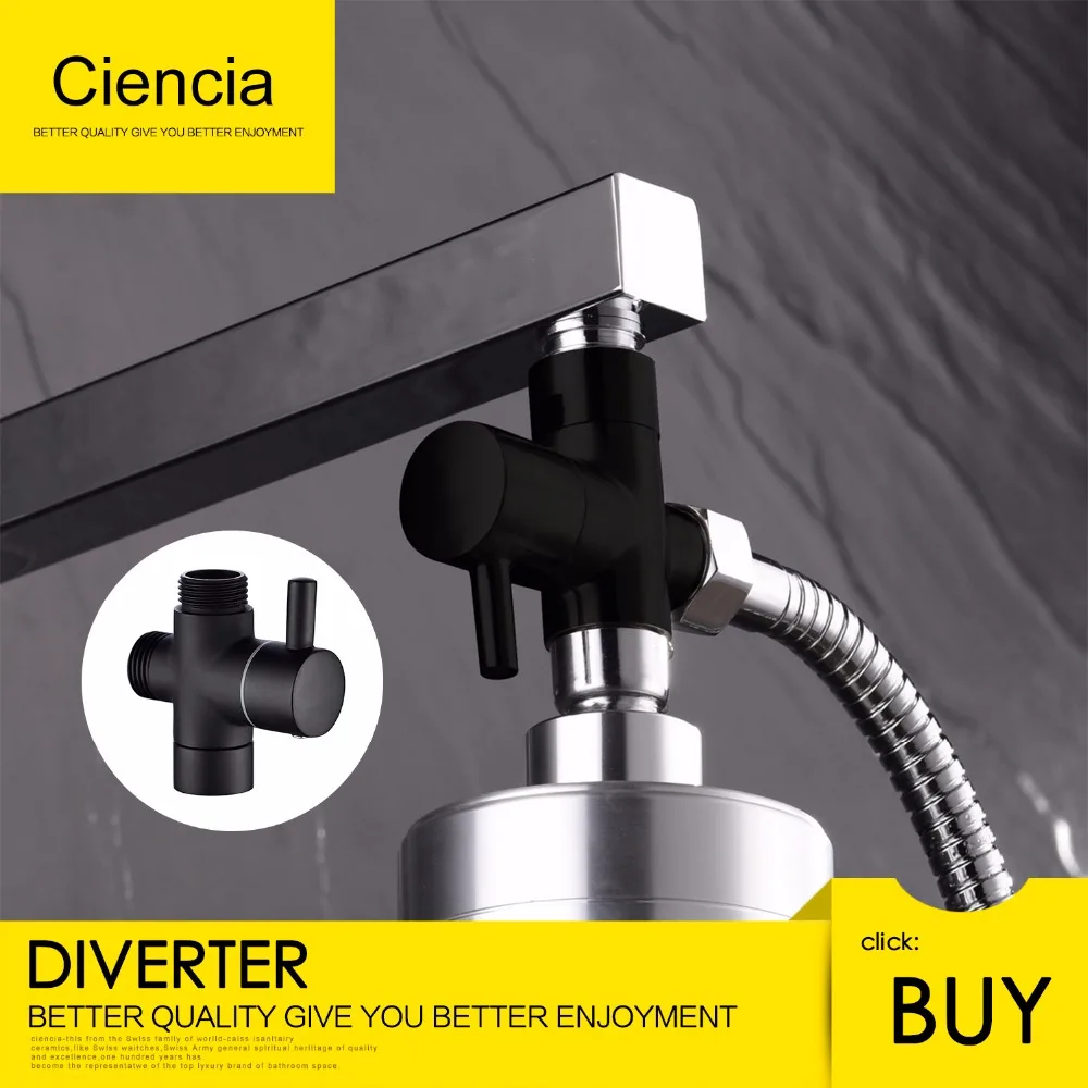 Free Shipping Brass Black 3-way Diverter Valve For Handheld Shower Head ...