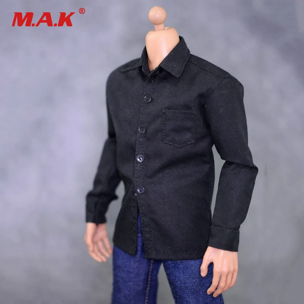1-6-Male-Clothes-Suit-Black-Shirt-Jeans-Set-For-12-inch-Male-Action ...
