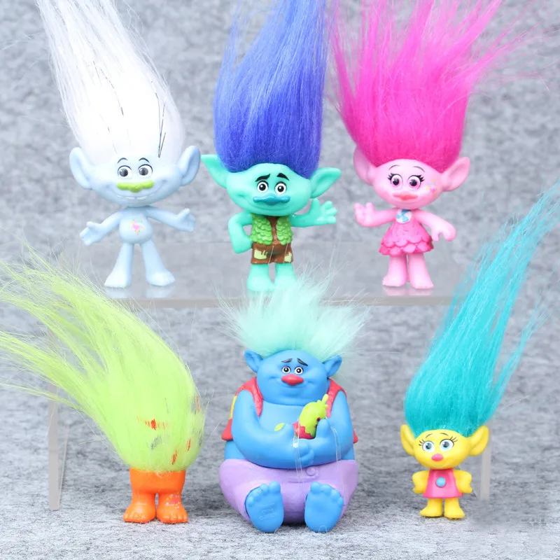 2016 Trolls Movie 6Pcs/Set 8cm Dreamworks Figure Collectible Dolls ...