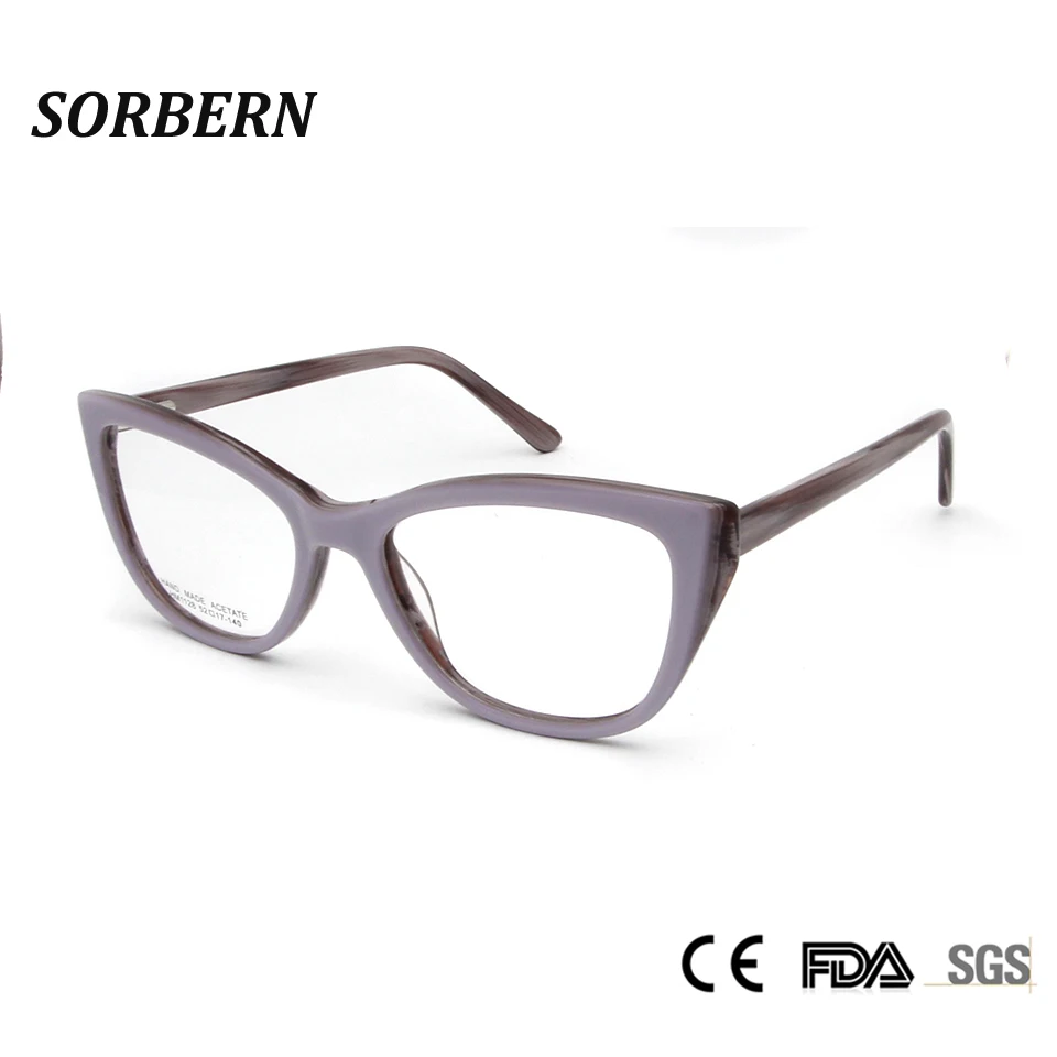 Sorbern 2018 Lady Fashion Cat Eye Glasses Acetate Optical Frames For ...