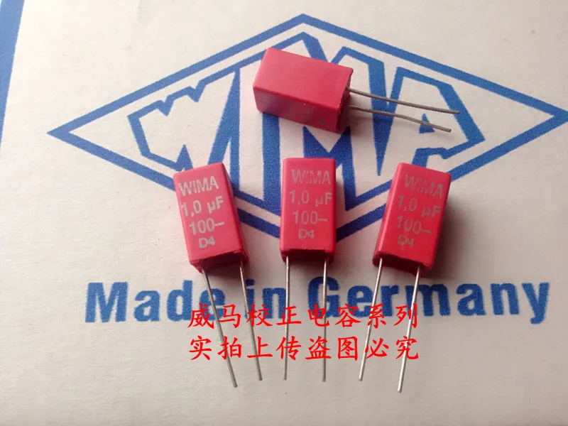 2020 hot sale 10pcs/20pcs New red WIMA MKS2 100V1.0uF/1.0f/1u0/105/1uF ...