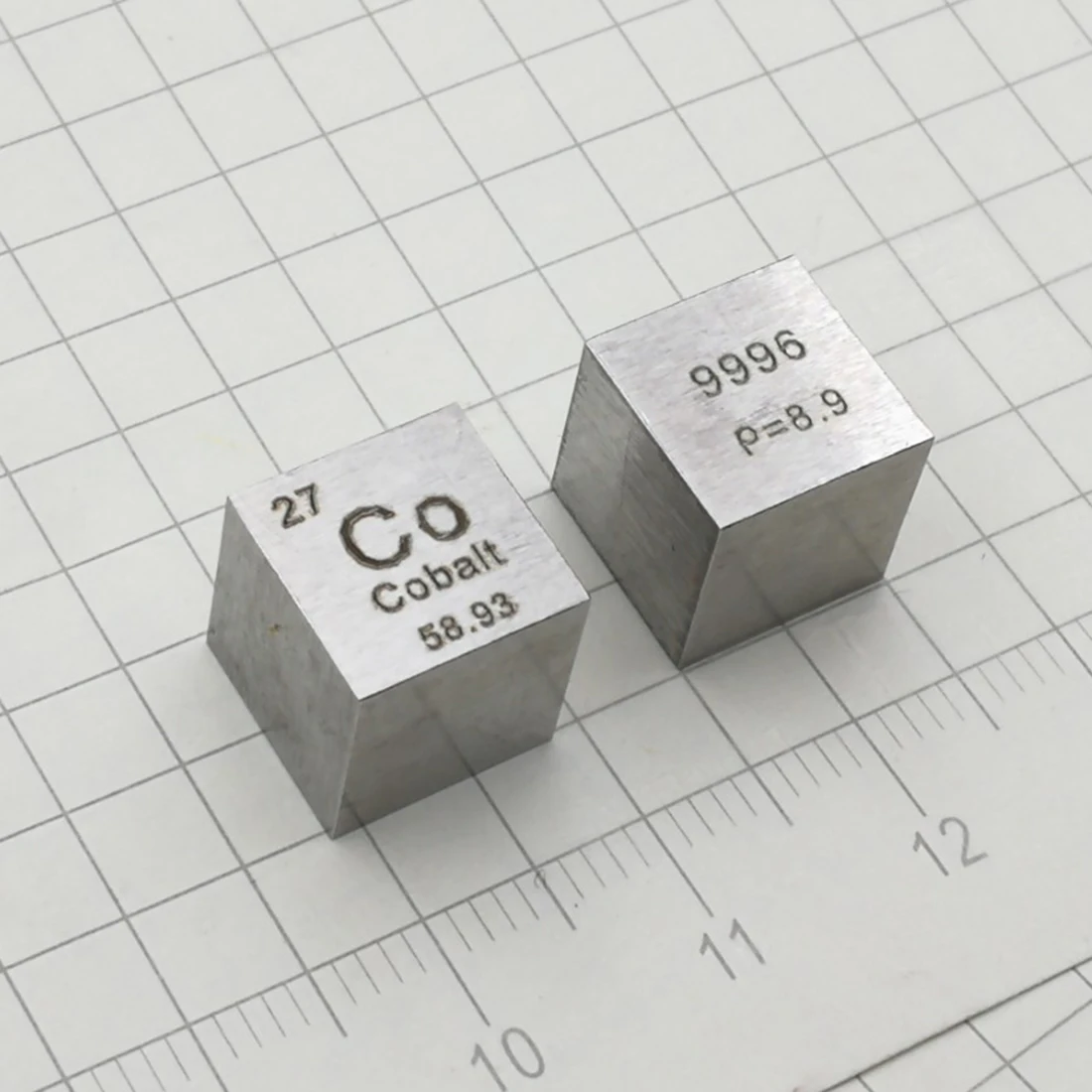 High Pure 10 X 10 X 10mm Wiredrawing Cobalt Cube Periodic Table Of ...