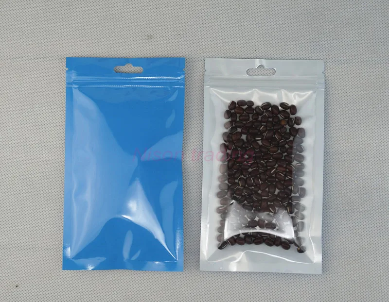 7x10cm,100 X Blue Translucent Bopp Pearl Film Ziplock Bag, Front ...