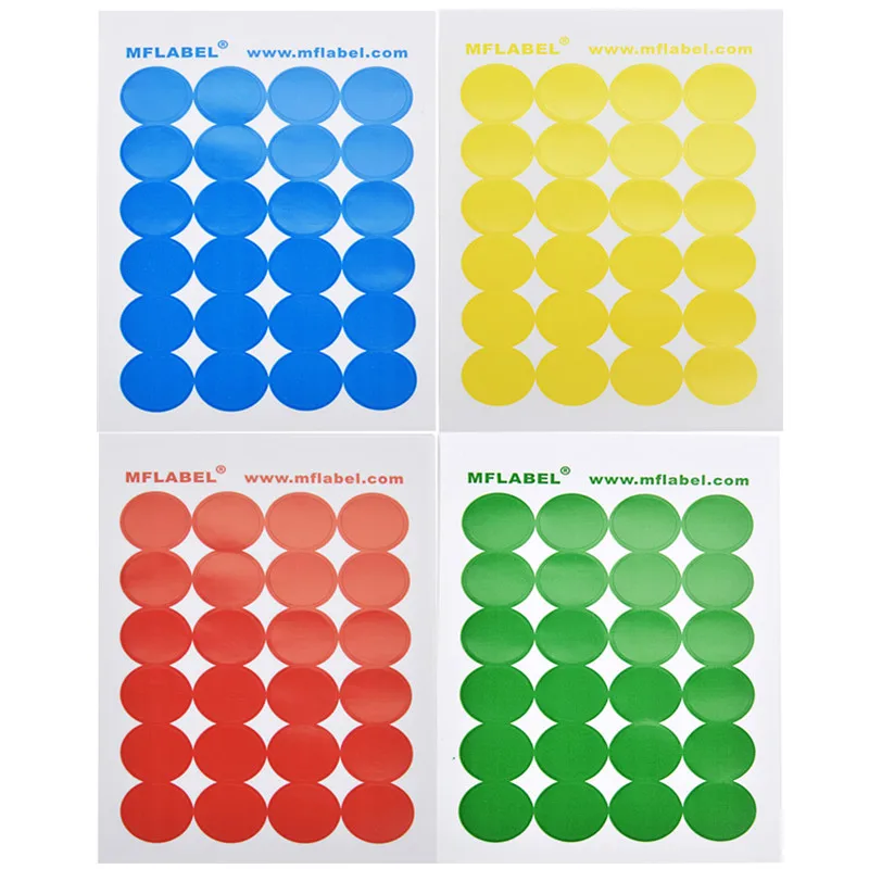 0.75''Round Color Coding Dot Labels Multicolor Red, Blue, Yellow, Green ...