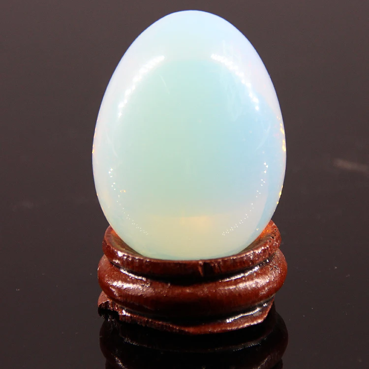 2015 40*30mm Opal Quartz Lemon Stone Jasper Eggs With Wood Stand ...