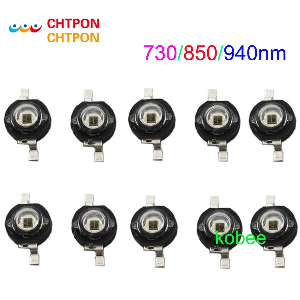 10pcs x 3Watt 3W High Power led 850nm 940nm 730nm Infrared LED IR for ...