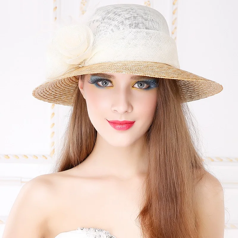 Lady Fashion New Sun Hat Female Flowers Sun Cap Female Tide Linen Hat