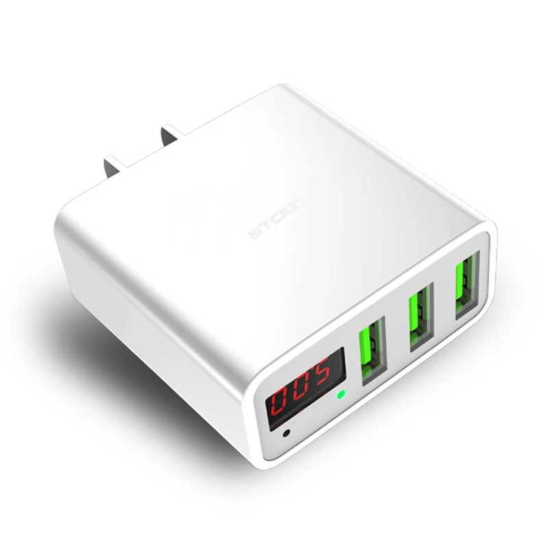 STOD cargador USB con puerto múltiple para teléfono móvil, adaptador de pared de CA, 3 puertos ...