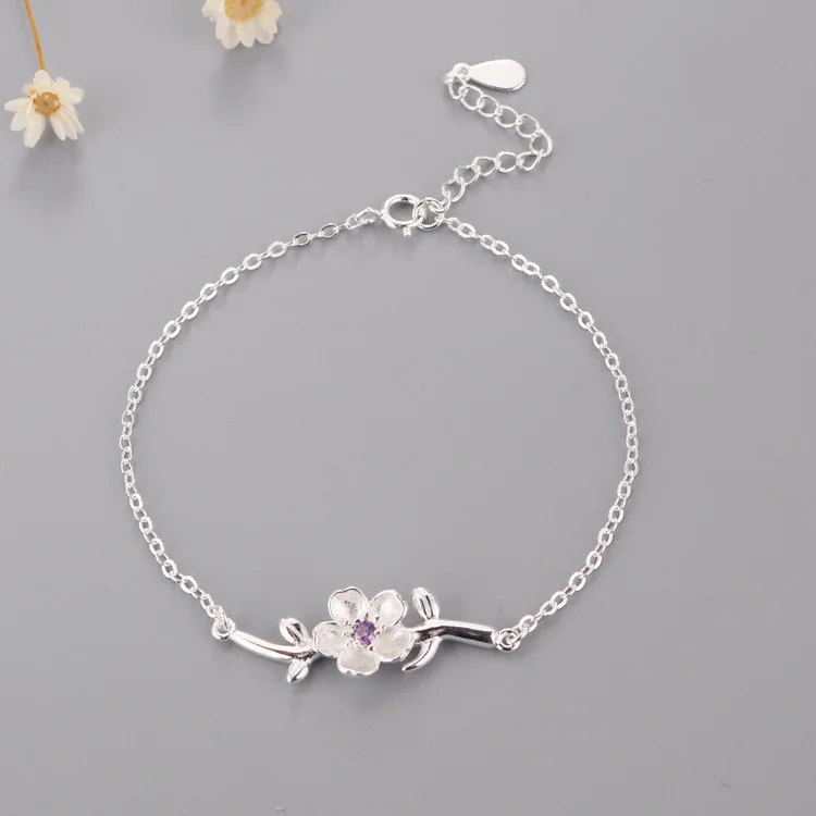 Daisies One Piece 925 Sterling Silver Flower Bracelet with Tree ...