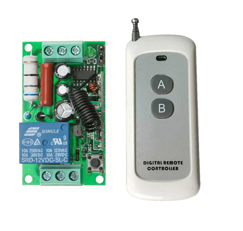RF Wireless 220V 10A 1CH Remote Control Switch 1 Receiver& 1 ...
