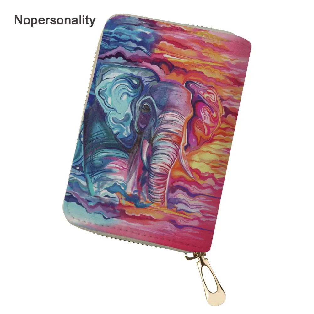 Nopersonality Colorful 18 Slots ID Card Holder Wallet Unique Elephant ...