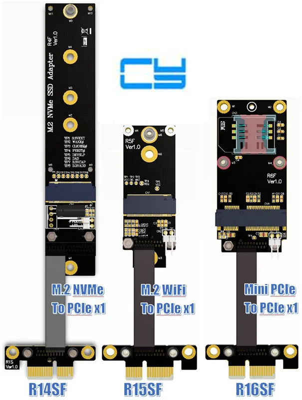 Riser PCI express PCIe x1 To mini PCIe mPCIe Wireless WiFi Card Riser ...